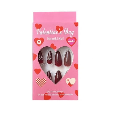 DEEHE Artificial Press On Nails Purple bloom Reusable Fake Nails Set ...