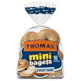 Thomas' Everything Mini Bagels, Soft Pre-sliced, 10 Count, Tasty ...
