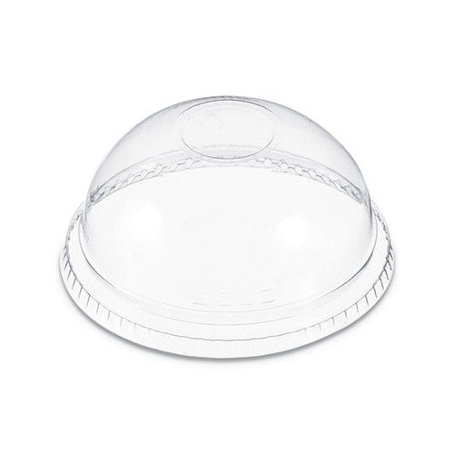 Plastic Dome Lid No-Hole, Fits 9-22 oz. Cups, Clear, 100/Sleeve, 10 ...