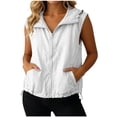 gbyLJF Women's Lightweight Zip Up Vests Spring Summer Casual Sleeveless ...
