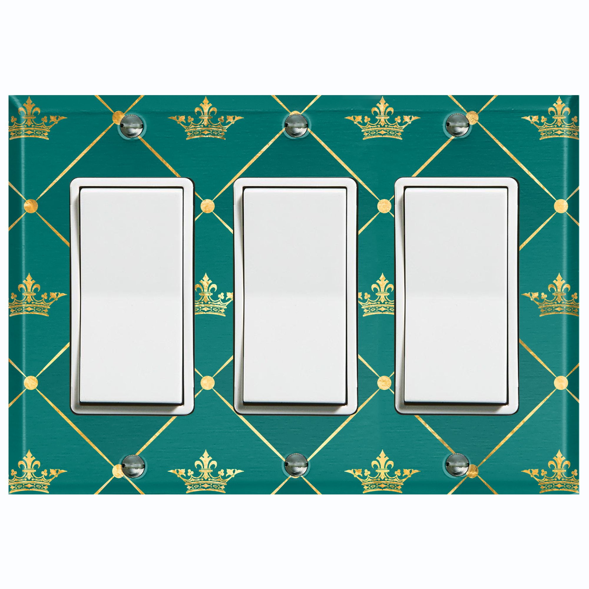 Metal Light Switch Plate Cover Elegant Yellow Tufted Crown Emerald ...