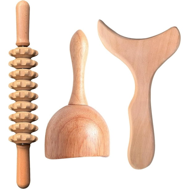 Professional Wood Therapy Massage Tools 3-in-1 Maderoterapia Kit Wooden ...