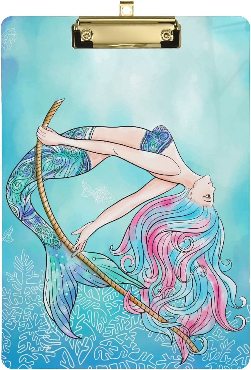 FMSHPON Mermaid Swinging RopeWord Sea Clipboard Hardboard Wood Nursing ...