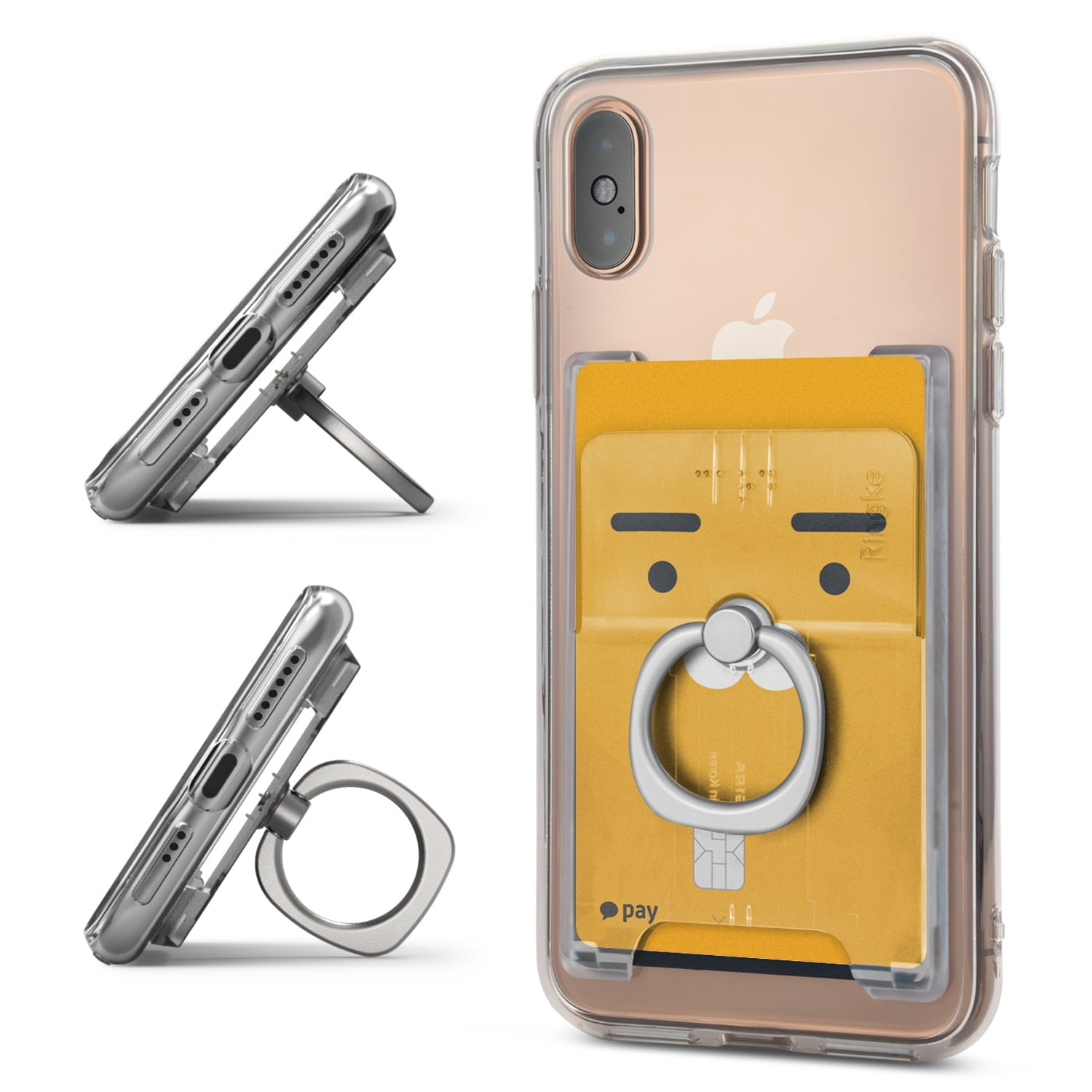 Ringke Ring Slot Card Holder [Clear Mist] Slim Hard Premium PC Credit ...