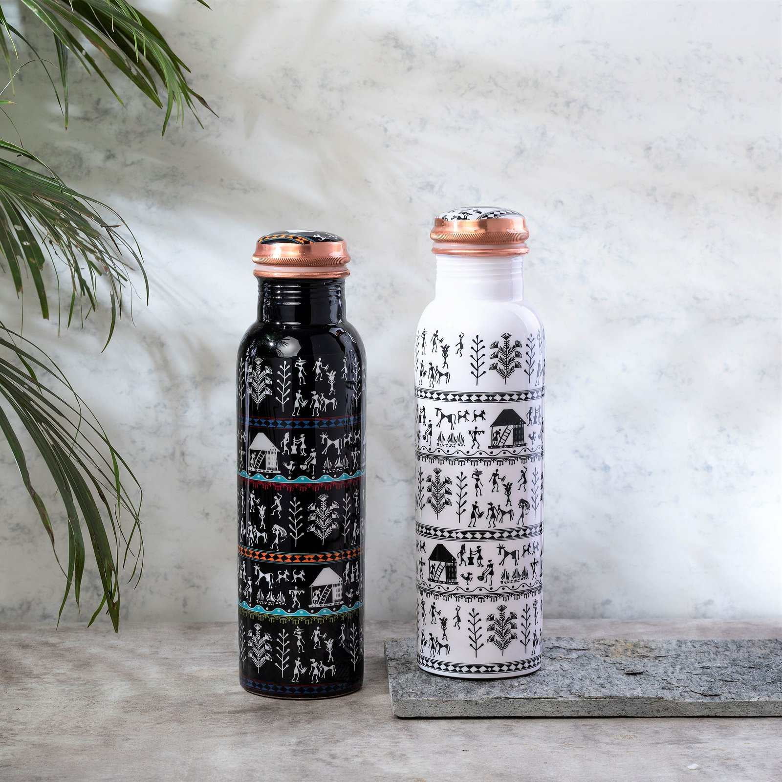 Warli Print Combo Copper Bottle - Walmart.com