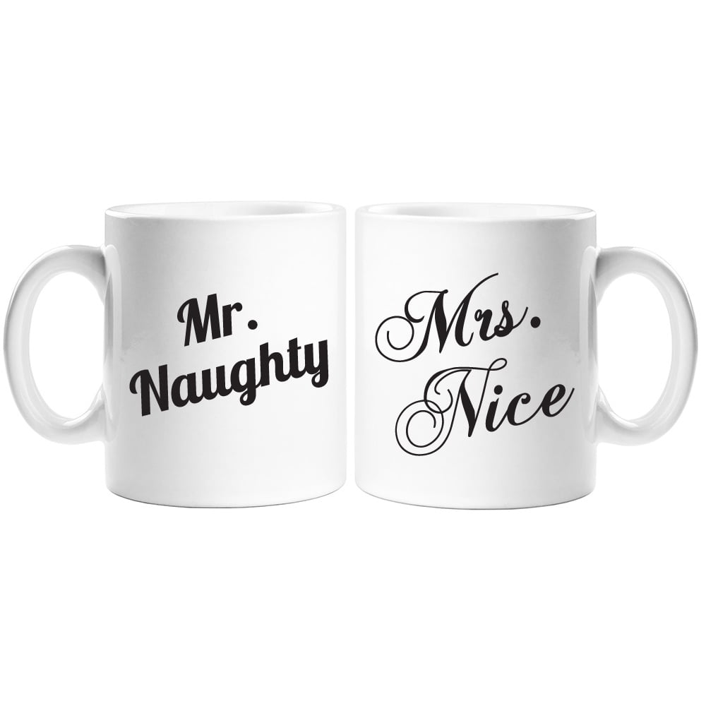 Mr. Naughty and Mrs. Nice White Coffee Mug Set - Walmart.com