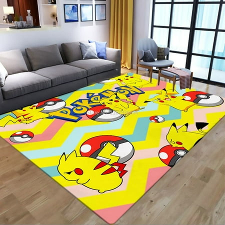 Pikachu Anti-slip Pokemon Anime Car Large Carpet for Living Room Play ...