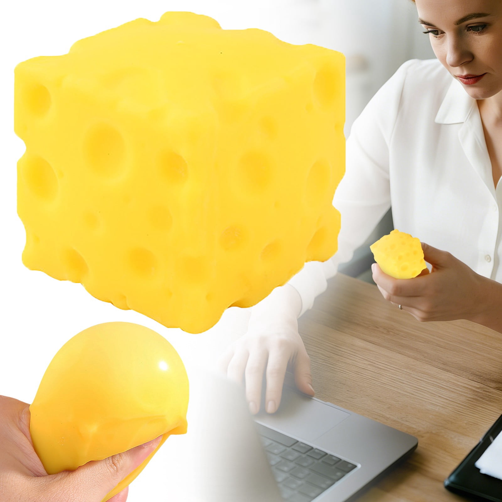 Squeeze Cheese, Squishy Stress Toy,Slow Rising Squishing Cheese Cube ...
