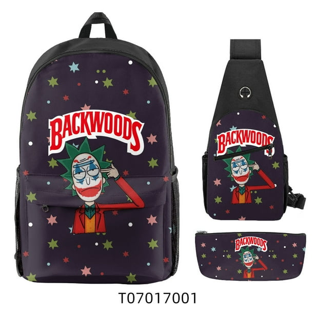New cartoon BACKWOODS three-piece schoolbag for primary and secondary ...