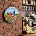4th of July Round Metal Signs for Outside American Flag Sunflower Tin ...