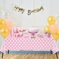 2 Pack Light Pink White Polka Dot Tablecloths Disposable Plastic Table ...