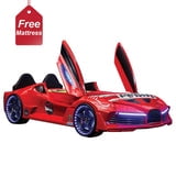 Click here for Cakidsroom Aero Premium Race Car Bed With Mattress prices