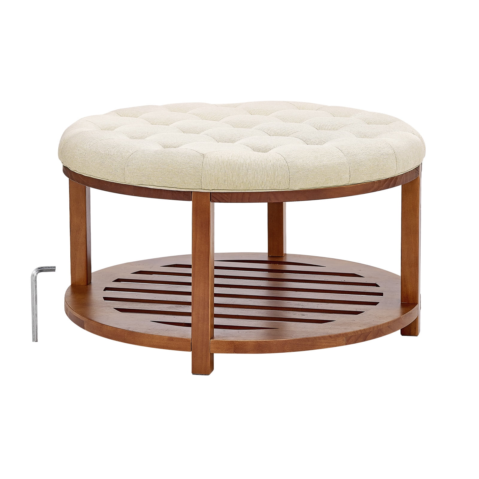 Click here for Kffkff Large Round Ottoman Coffee Table  31.9 Inch... prices