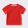 AWZXDE Unisex Kids Basic Short Sleeve Solid Color Pocket T Shirt Crew ...