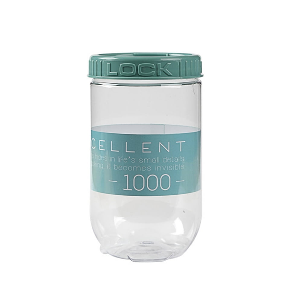 Plastic Food Storage Containers with Lids,Jars Kitchen Canisters,Bottom ...