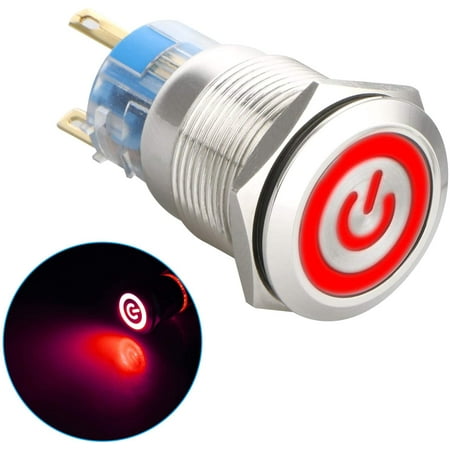 Dc 12v 19mm Metal Locking Push Button Switch, 4 Pin Car Rv Truck Boat ...