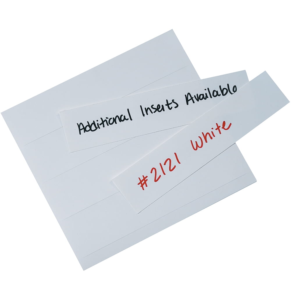 Box Partners Plastic Label Holder Insert Cards 6" x 1 1/4" White 400 ...