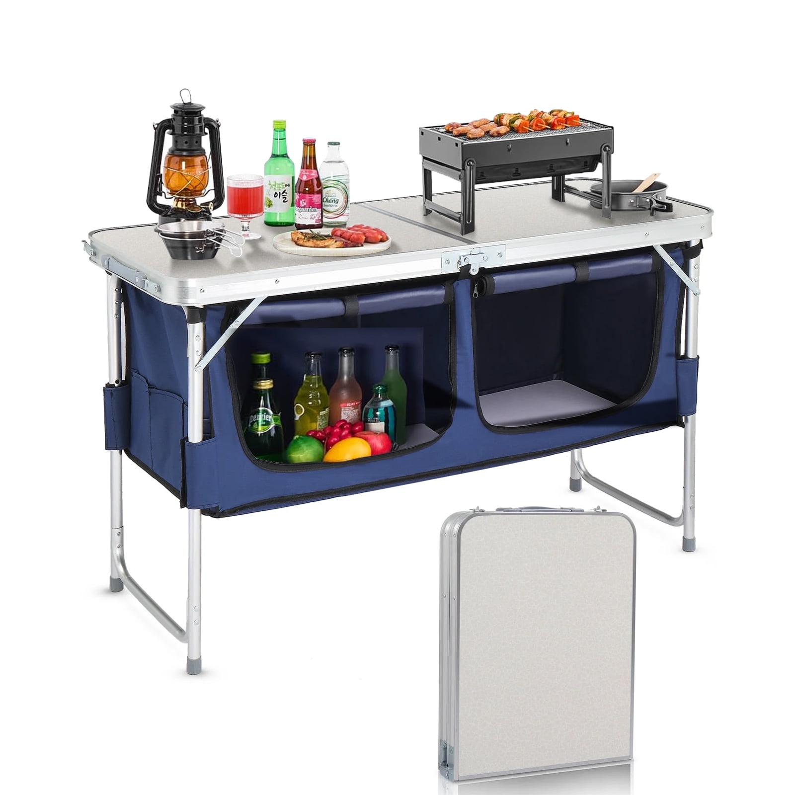 Click here for Acpouw 4 Ft Folding Camping Table With Storage  Ca... prices