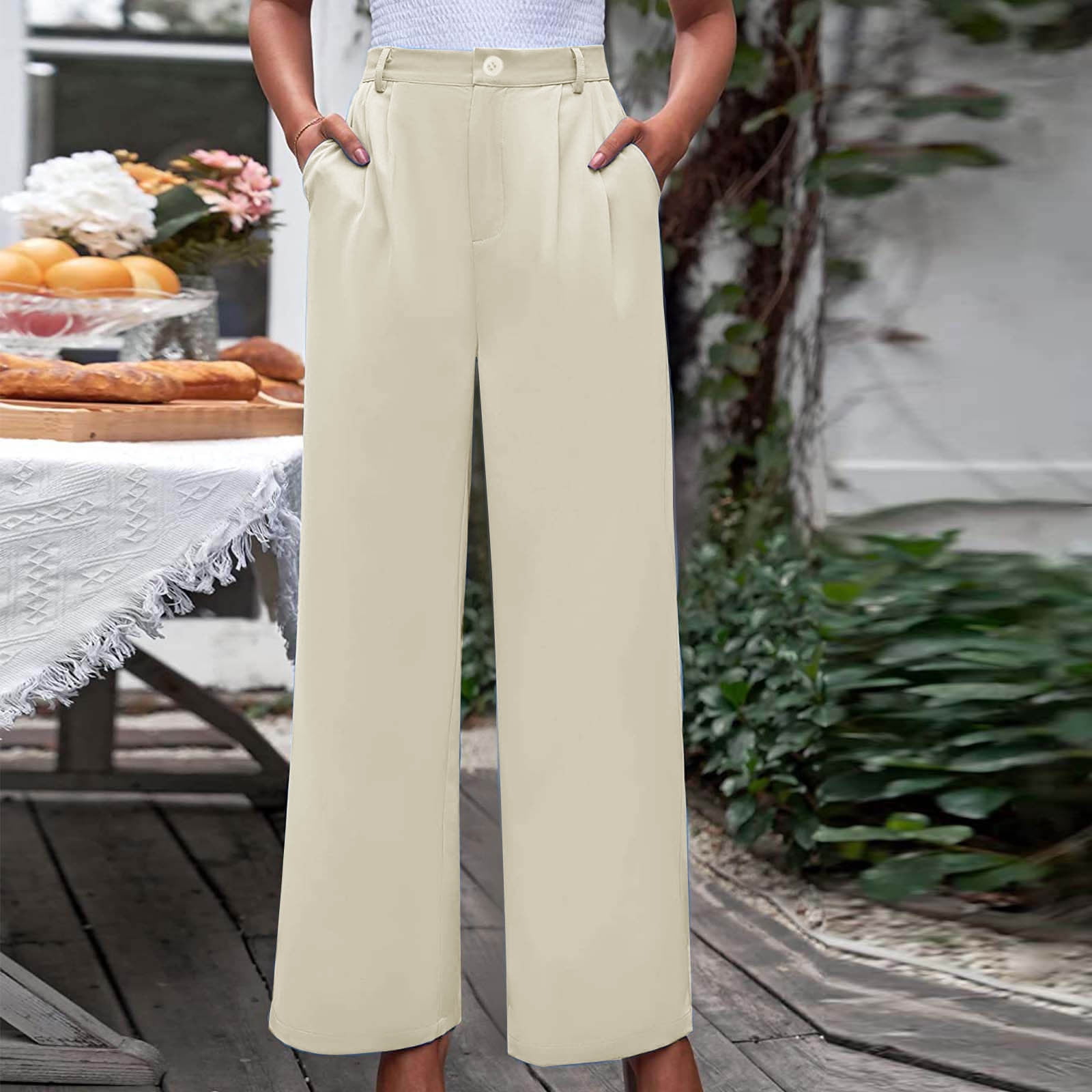 Click here for Aherbiu Dress Pants For Men Wide Leg High Waisted... prices