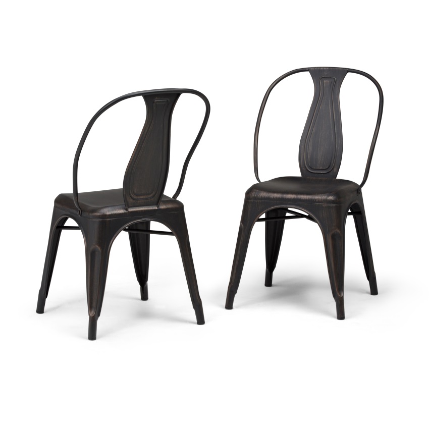 Simpli Home Merritt Metal Dining Arm Chair (Set of 2) - Walmart.com