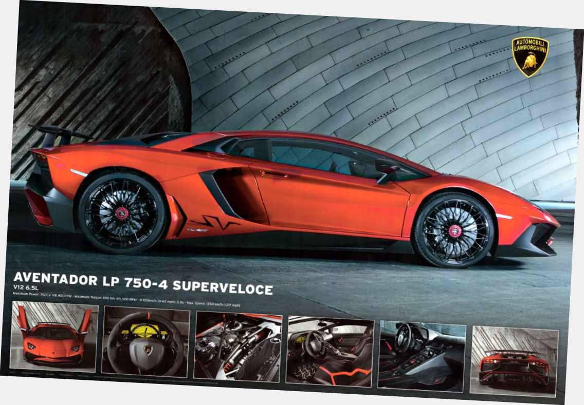 Lamborghini Aventador Poster 16"x24" 16x24 Lp 750-4 Superveloce Multi ...