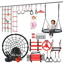 KloKick 50ft Ninja Warrior Obstacle Course for Kids - Outdoor Backyard ...