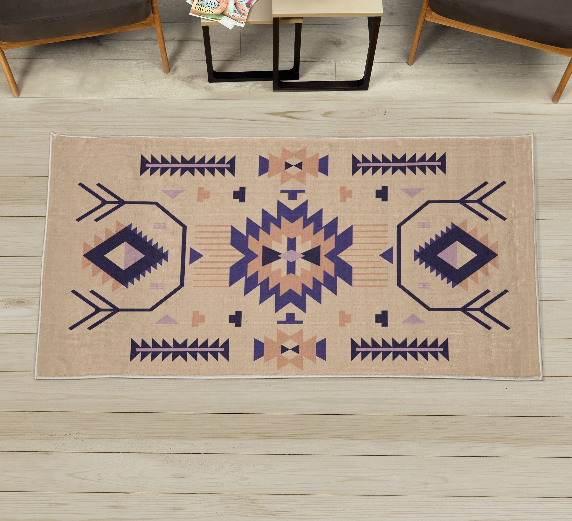Southwestern Decorative Rug, Ethnic Illustration of a Zigzags Design ...