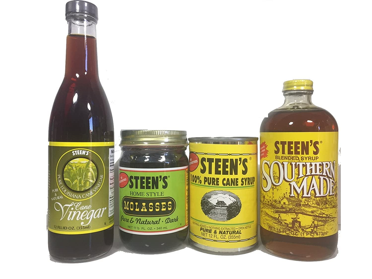Steen's Syrup 4 Piece Variety Pack - Cane Vinegar, Molasses, Cane Syrup ...
