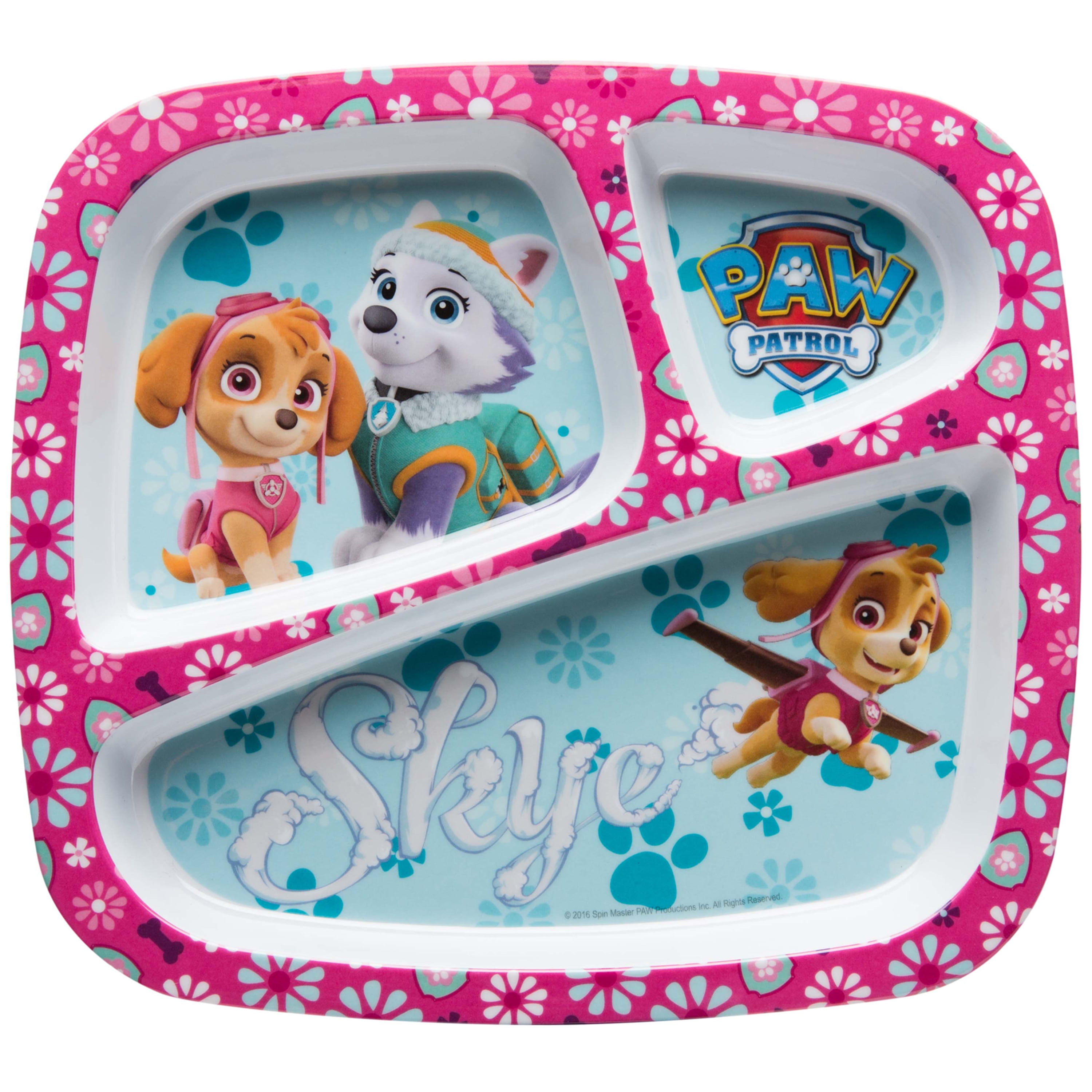 Zak Designs Kids Divided Plates, Paw Patrol Marshall, Skye and Everest ...
