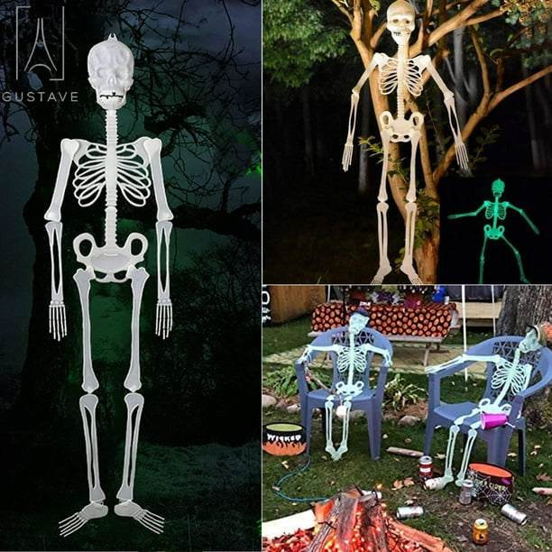 Gustave 4-Pack 5FT Poseable Human Skeleton Halloween Decoration Full ...