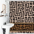 African Mud Cloth Shower Curtain, Boho Modern Abstract Geometric Print ...