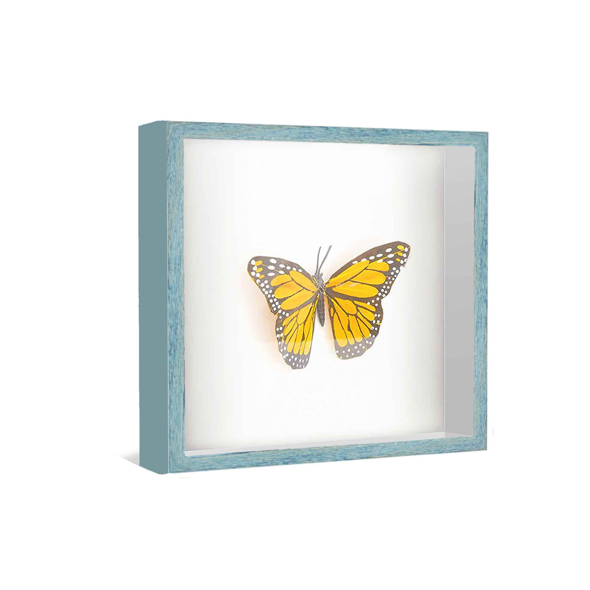 8x8 Shadow Box Frame Blue | 1.125 inches Deep Real Wood Rustic ...