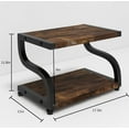 Natwind 2 Tiers Small Retro Wood Home Office Desktop Printer Stand with ...