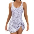 Swim Suits For Women 2024 Modest Swimdress Tie Knot One Piece Jumpsuit