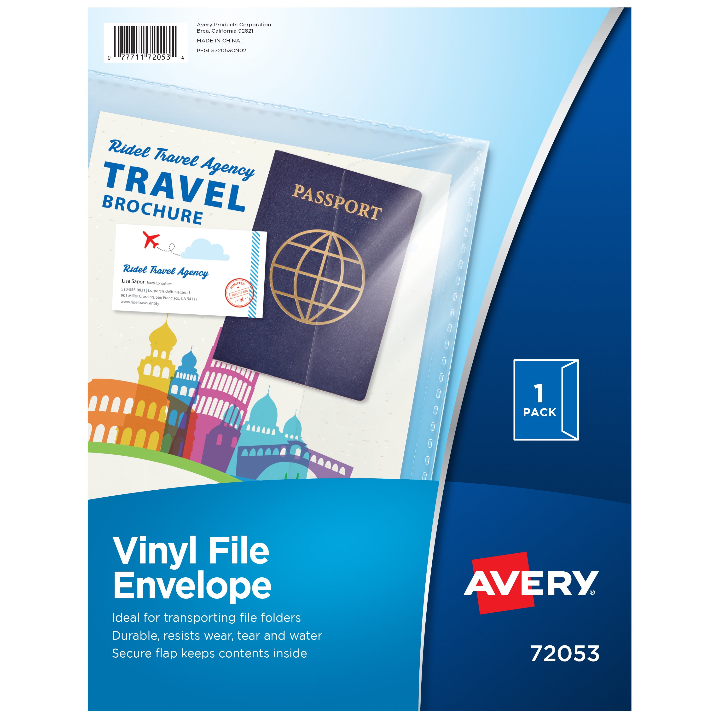 Avery Vinyl File Envelope, 12-7/8" x 9-7/8", 75-Sheet Capacity, Clear ...