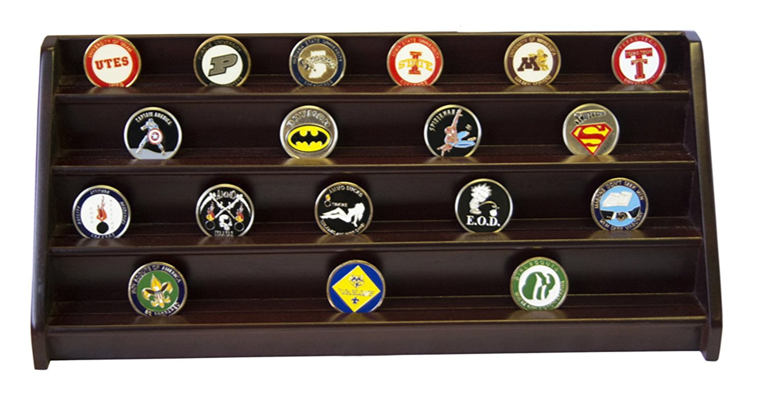 DECOMIL - 4 Rows Shelf Challenge Coin Holder Display Casino Chips ...