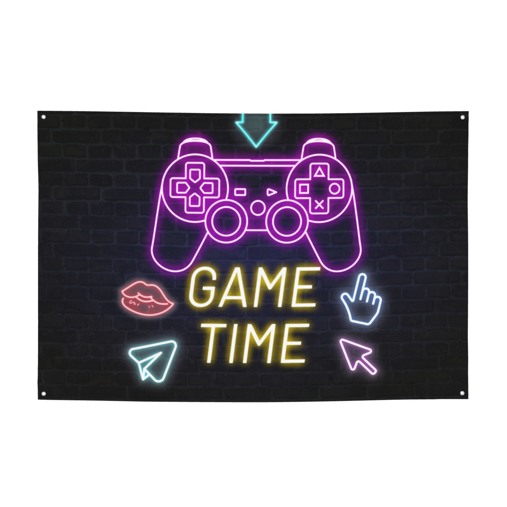Gaming Gamepad Game Time Sign Banner, Games Area Hanging Banners ...