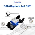 RJ45 Cat6 Keystone Jack 50-Pack 180° Horizontal UTP Ethernet Toolless ...