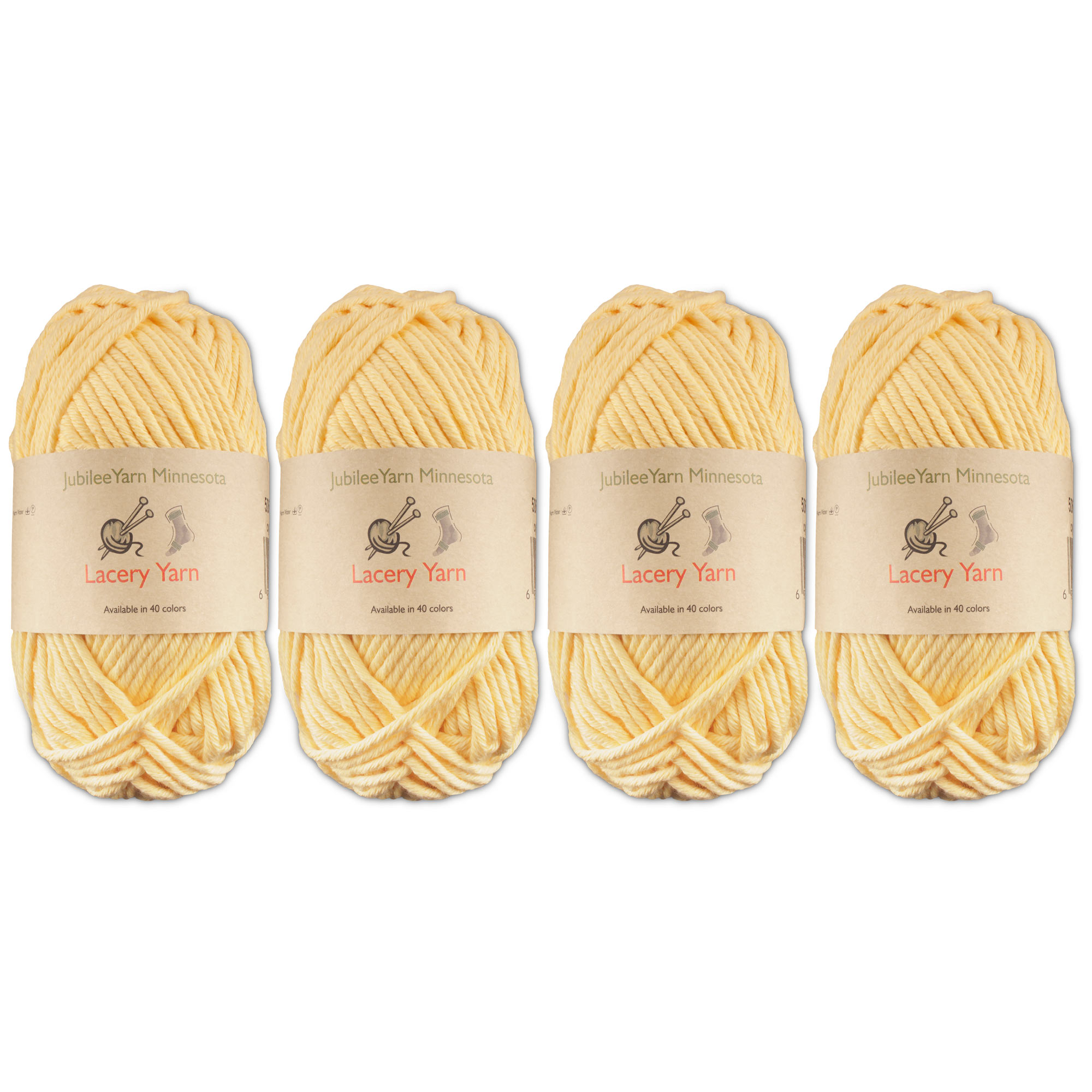 Bulky Weight Lacery Yarn 100g - 4 Skeins - 100% Cotton - Light Yellow ...