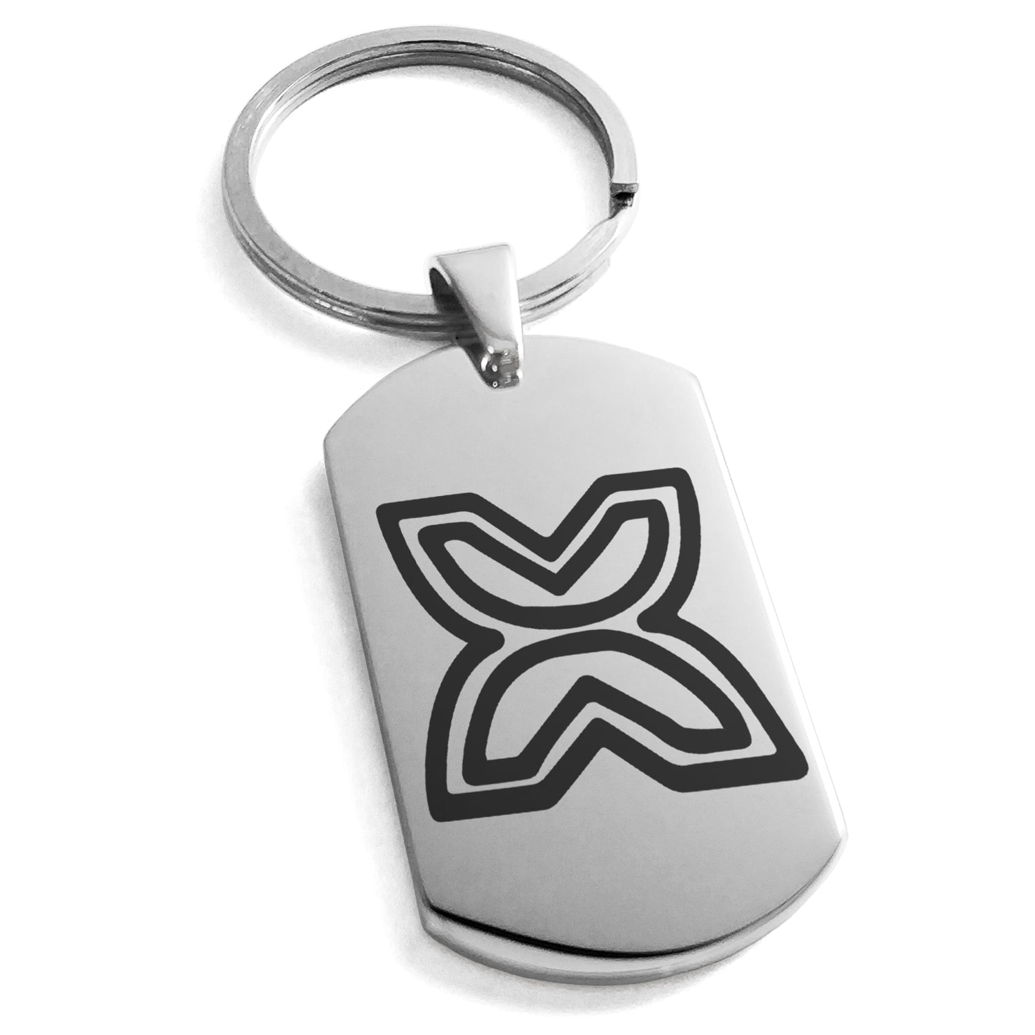 Stainless Steel Aztec Freedom Rune Engraved Dog Tag Keychain Keyring ...