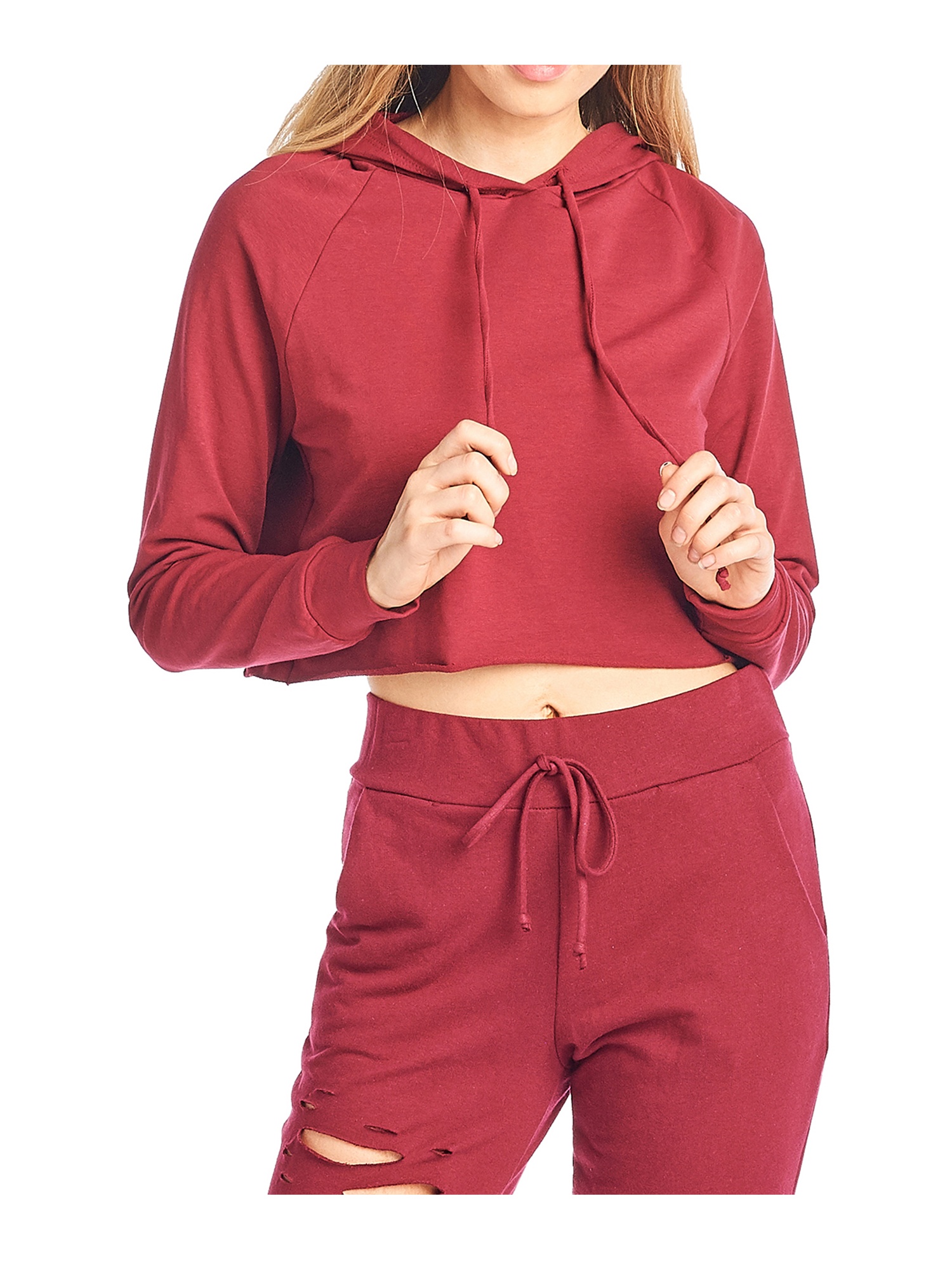 Tough Cookie's Women's Soft French Terry Cotton Span Crop Hoodie ...