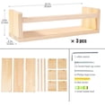 Esonal Natural Floating Bookshelf, Small Hanging Wall Mount Shelves ...