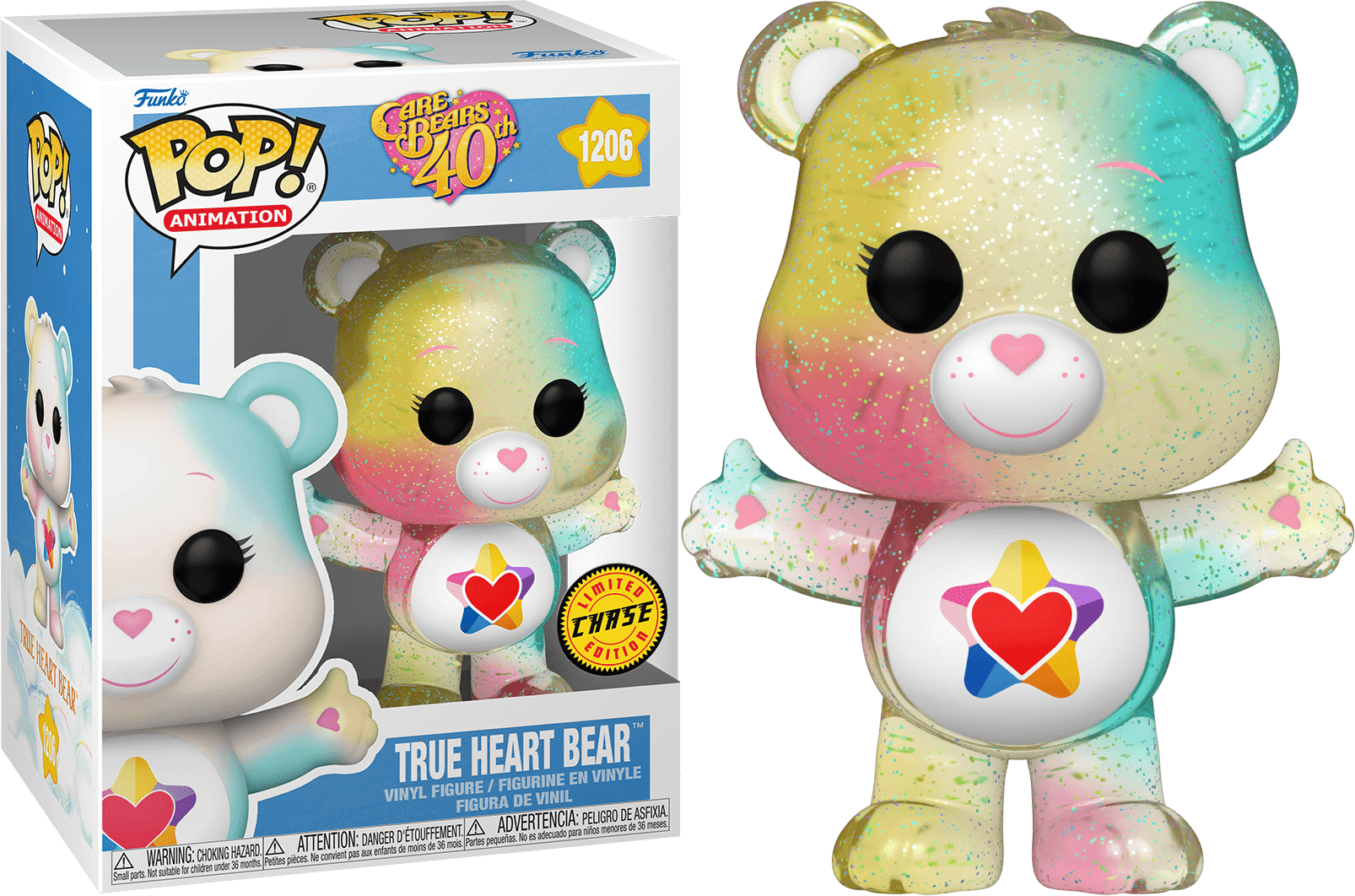 Funko POP! Animation Care Bears 40th CHASE True Heart Bear #1206 ...