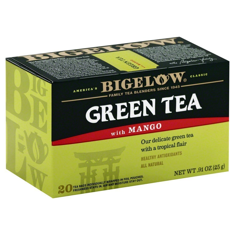 Tea Bigelow Té verde con mango, 20 bolsas, caja de 6 | Bodega Aurrera ...