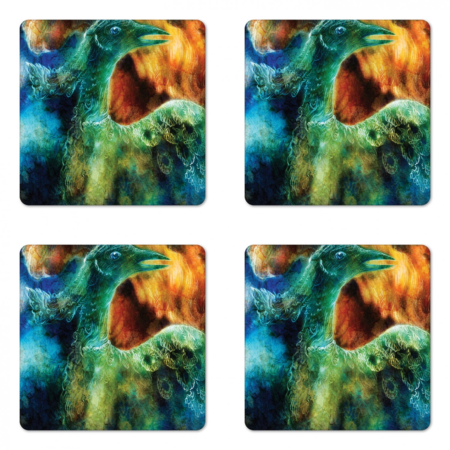 Fantasy Coaster Set of 4, Mythical Phoenix Rebirth Long New Life from ...