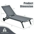 Gymax Set of 2 Outdoor Metal Patio Chaise Lounge Chair - Adjustable ...