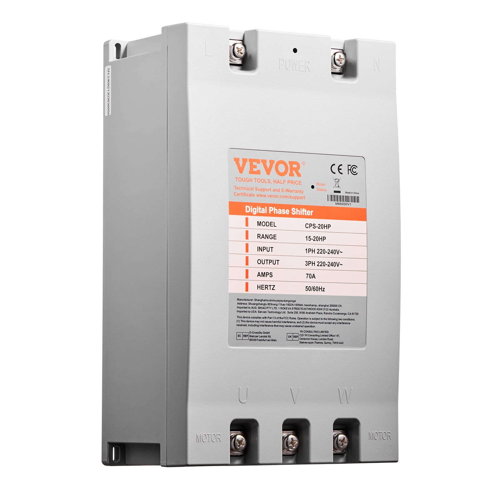 Click here for Vevor 3 Phase Converter 20hp 70a 220v Single To 3... prices