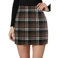 Women Plaid Mini Skirt High Waist Bodycon A Line Skirts Vintage Tartan