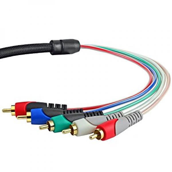 Mediabridge Component Video Cables with Audio (15 Feet) - Gold Plated ...