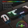 Trahoo Wireless Gaming Keyboard And Mouse Combo Rgb Rainbow Backlit Rechargeable Battery 87